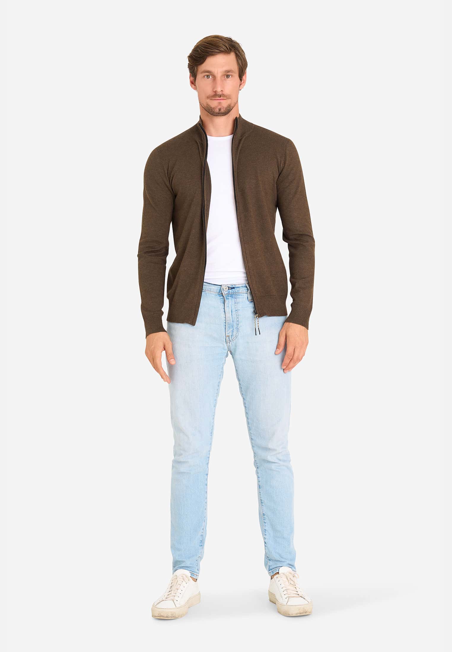 Mario Russo Full Zip Cardigan staat voor een prettig draagcomfort